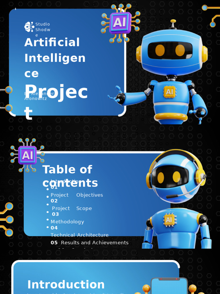 Blue and Black Futuristic Illustrative Artificial Intelligence Project Presentation | PDF ...