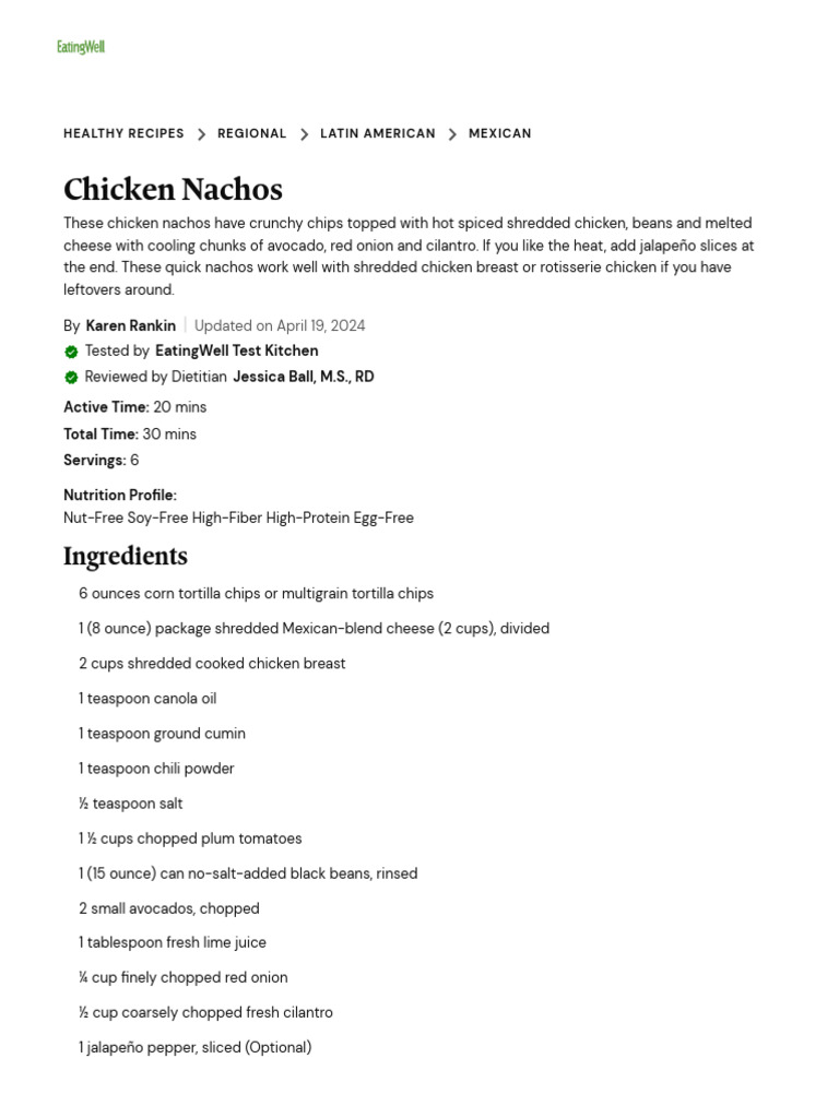Recipe 7878127 Chicken-Nachos Print | PDF