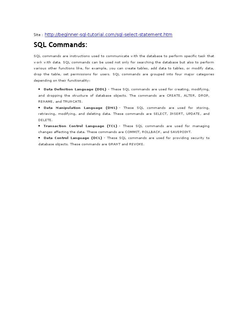 Understanding SQL Command Categories | PDF