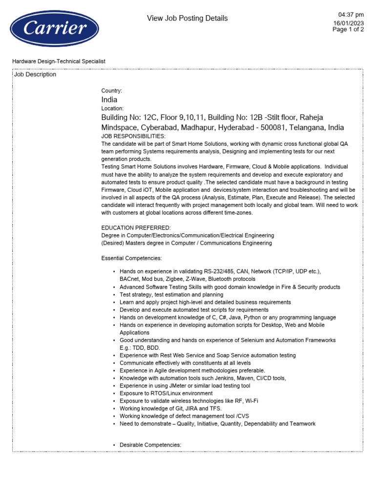 View_Job_Posting_Details | PDF | Home Automation | Automation