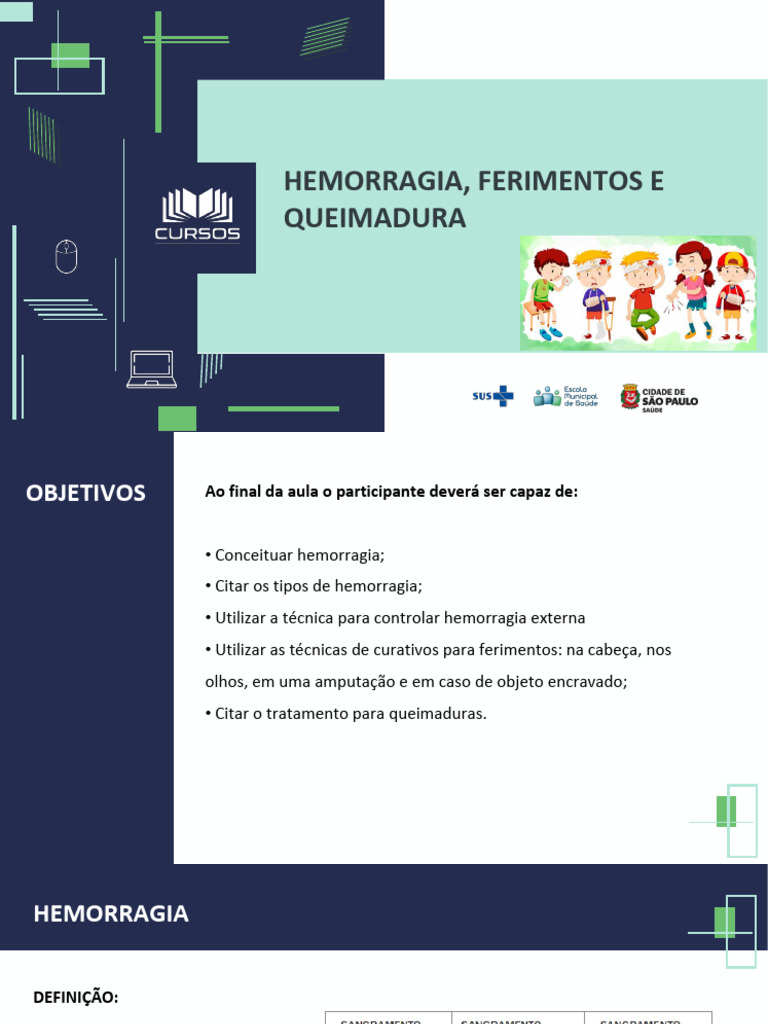 Primeiros Socorros: Queimaduras e Ferimentos | PDF | Queimadura ...