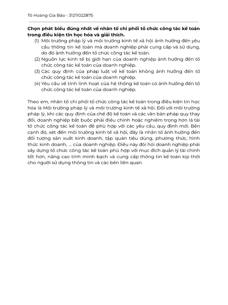 Btcn 01 - tô Hoàng Gia Bảo - 31211022875 | PDF