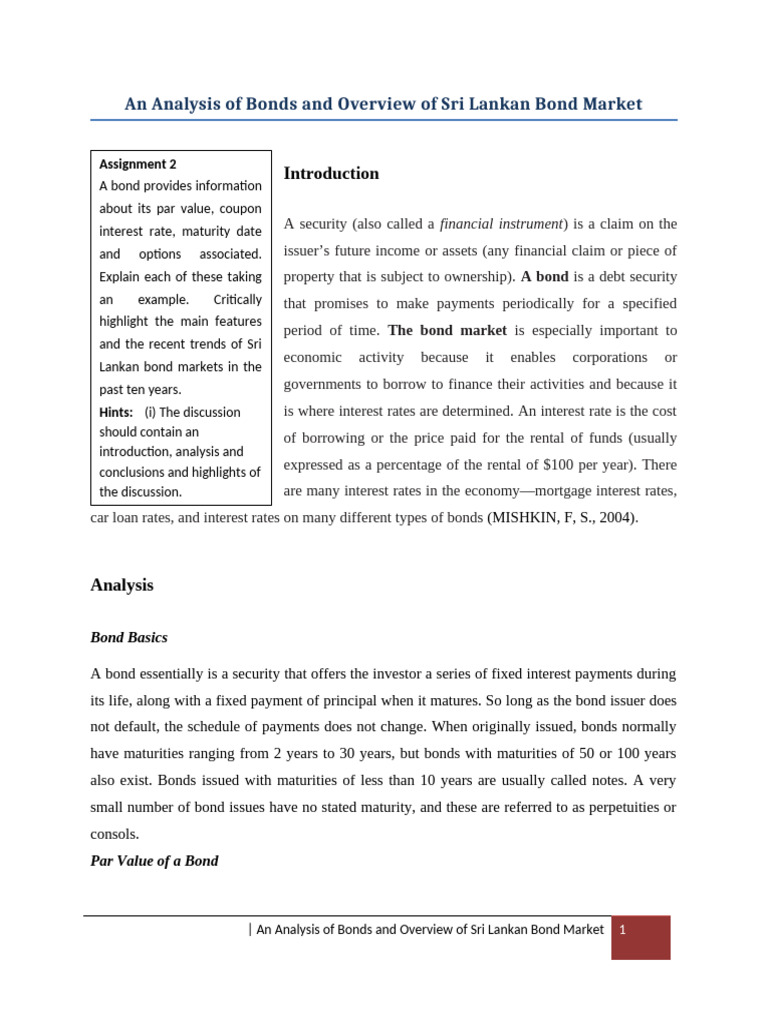 Sri Lankan Bond Market Analysis | PDF | Bonds (Finance) | Yield (Finance)