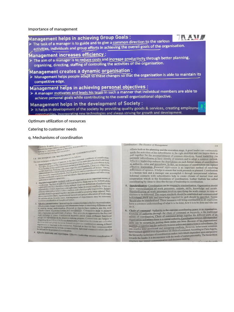 Importance of Management | PDF