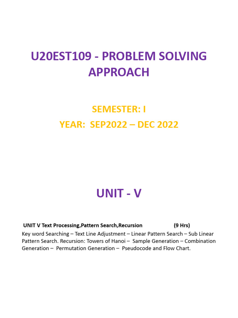 PSA-UNIT 5 | PDF | String (Computer Science) | Algorithms
