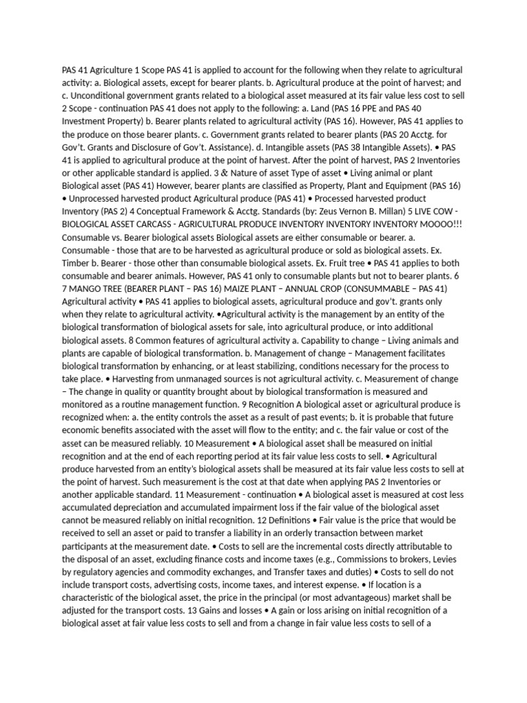 PAS 41 | PDF | Fair Value | Taxes