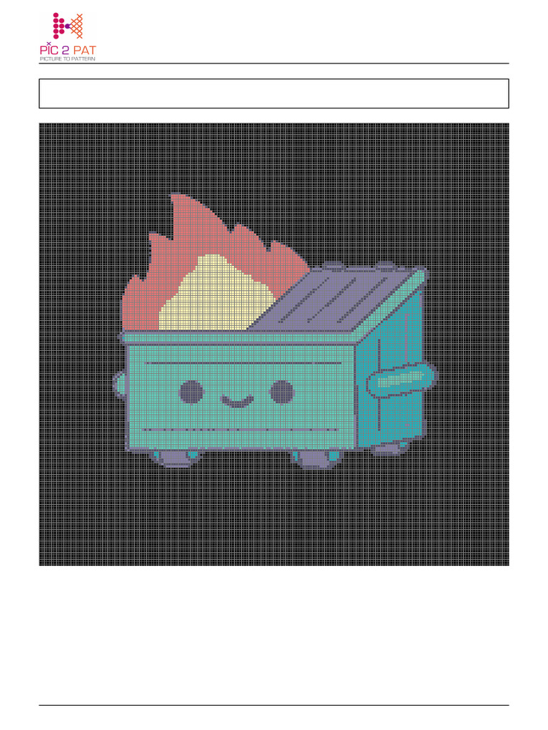 Dumpster Fire Cross Stitch Pattern | PDF | Embroidery Stitches | Embroidery