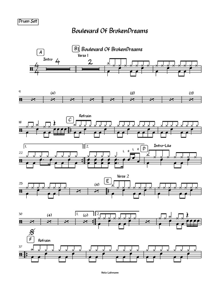 Boulevard of Broken Dreams | PDF | Musical Forms | Songs