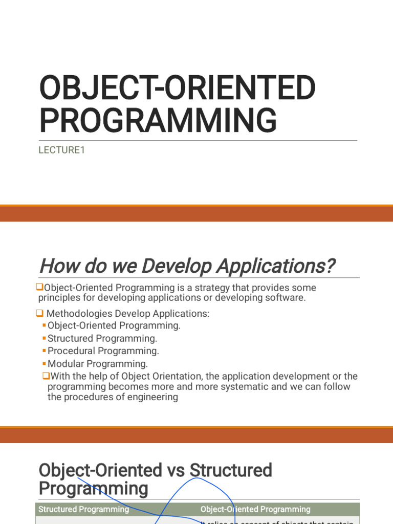 Lecture1oop Pdf Object Oriented Programming Class Computer