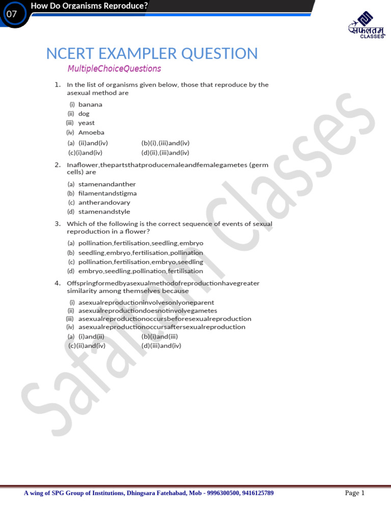 How Do Organisms Reproduce Exampler | PDF | Sexual Reproduction ...
