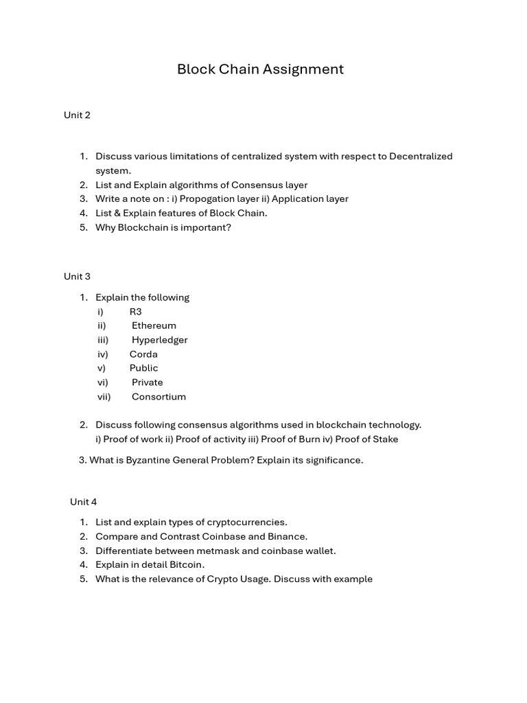 Block Chain Assignment | PDF