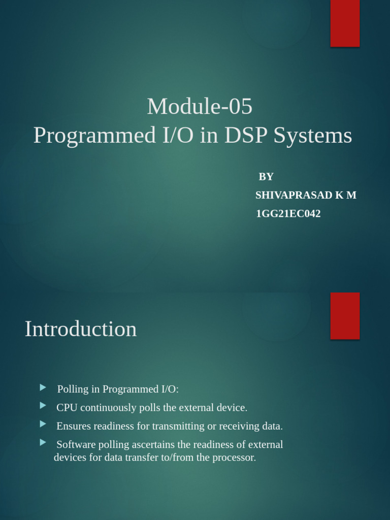 Programmed IO DSP Ppt | PDF
