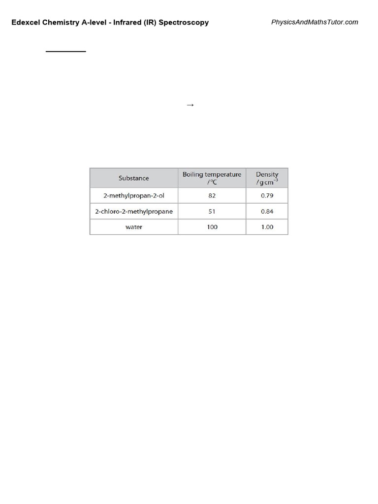 A-Level Chemistry: IR Spectroscopy | PDF | Infrared Spectroscopy | Amine