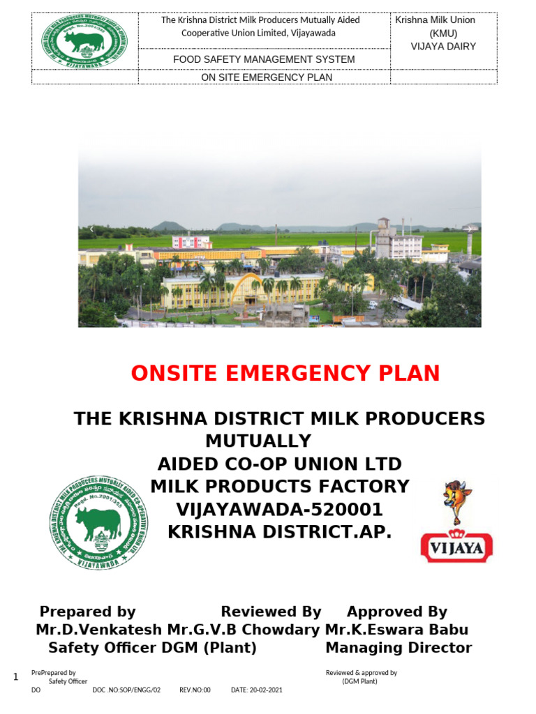 Rev 1 On Site Emergency Plan - KMU | PDF | Fires | Combustion