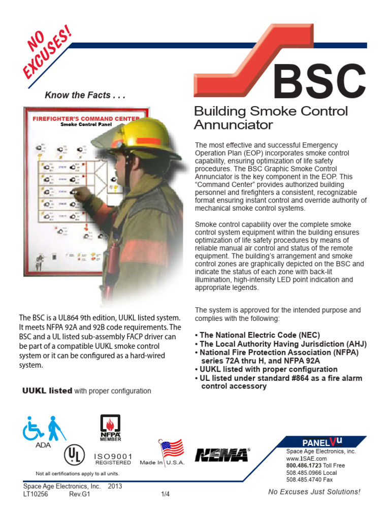 Firefighter Smoke Control Panel Overview | PDF | Switch | Duct (Flow)