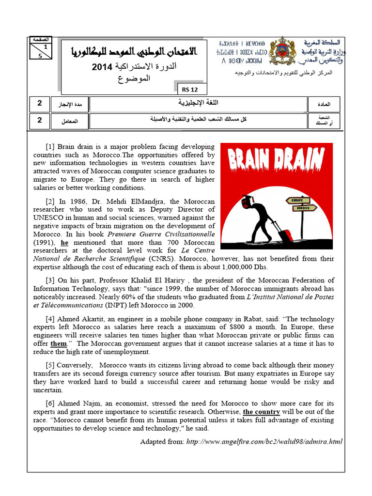 Brain Drain Impact on Morocco | PDF | Morocco