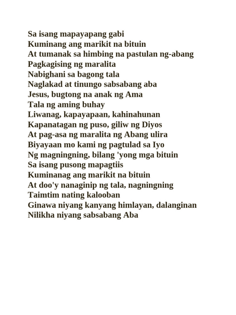 Bituin Lyrics | PDF