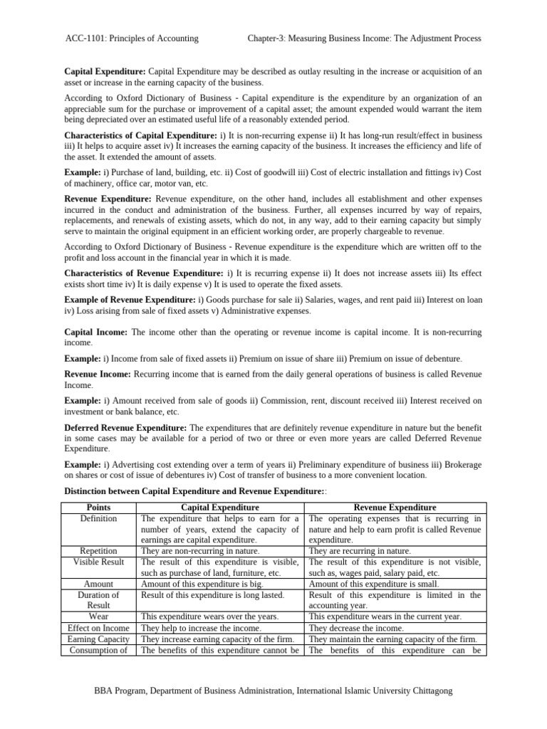 ACC 1101 Chapter 3 Measuring Business Income Adjustment Worksheet | PDF ...