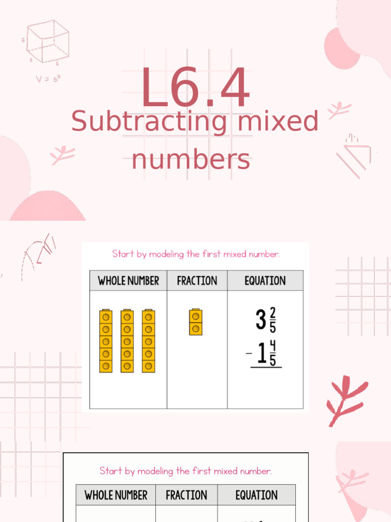 L6.4 Subtracting Mixed Numbers | PDF
