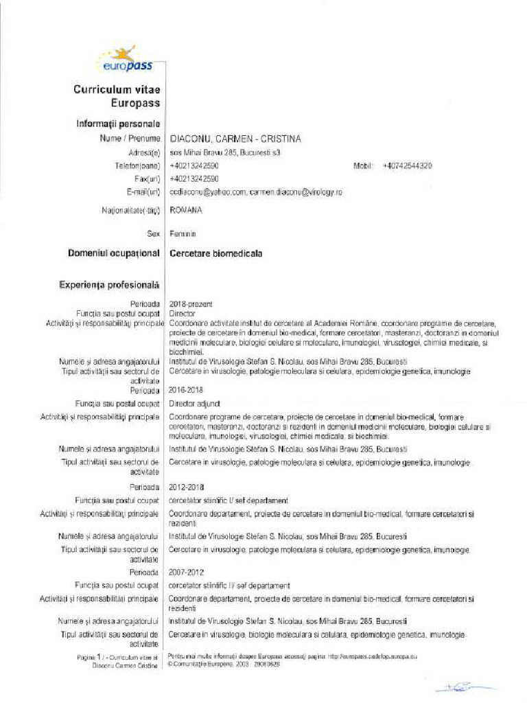 CV-Diaconu Compressed | PDF