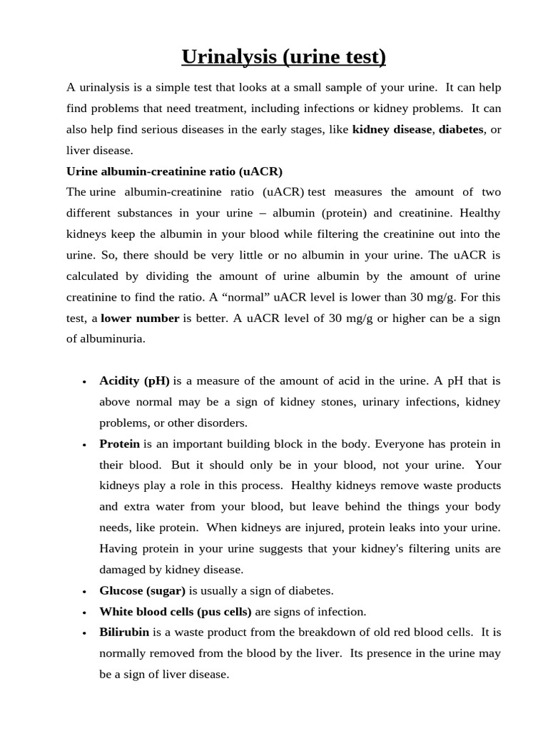 Urinalysis | PDF | Creatinine | Kidney