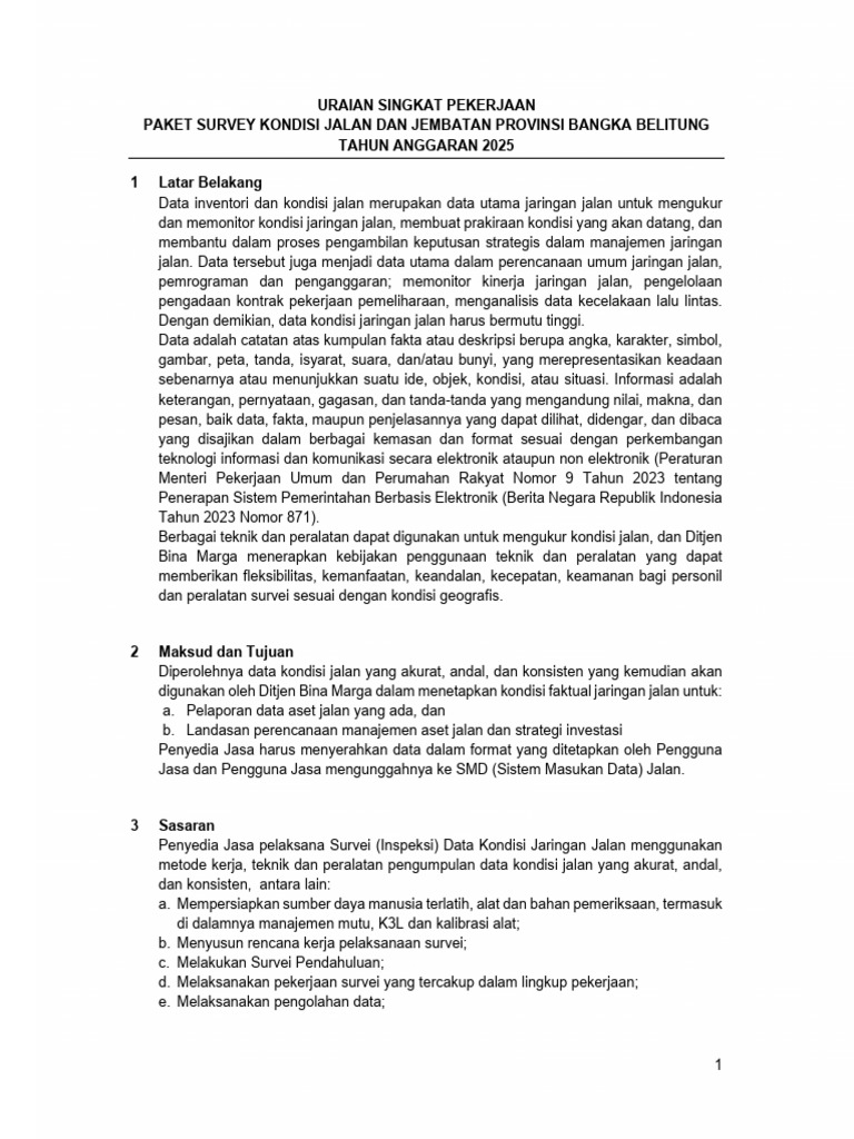 Uraian+Singkat+Pekerjaan+SKJ+TA+2025 | PDF