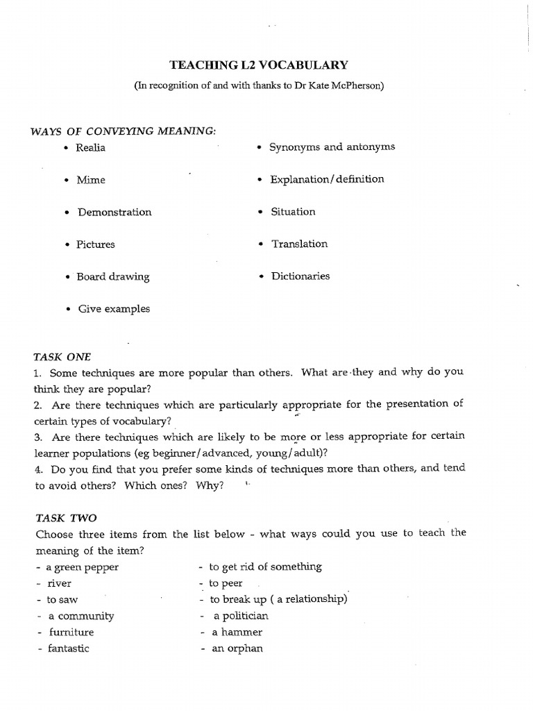 Week 9 Vocabulary Activities | PDF