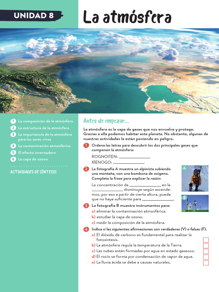 TEMA 3 Atmosfera Adaptacion Curricular | PDF | Atmósfera | Atmósfera de tierra