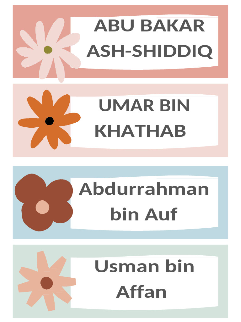 Boho Pastel Flower Days of The Week Labels | PDF