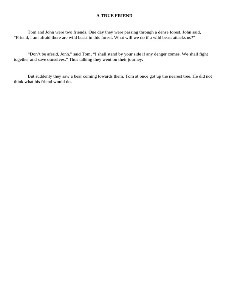 The True Test of Friendship | PDF