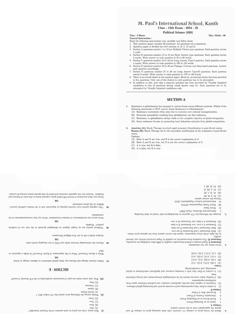 Political Science P2 - Booklet | PDF