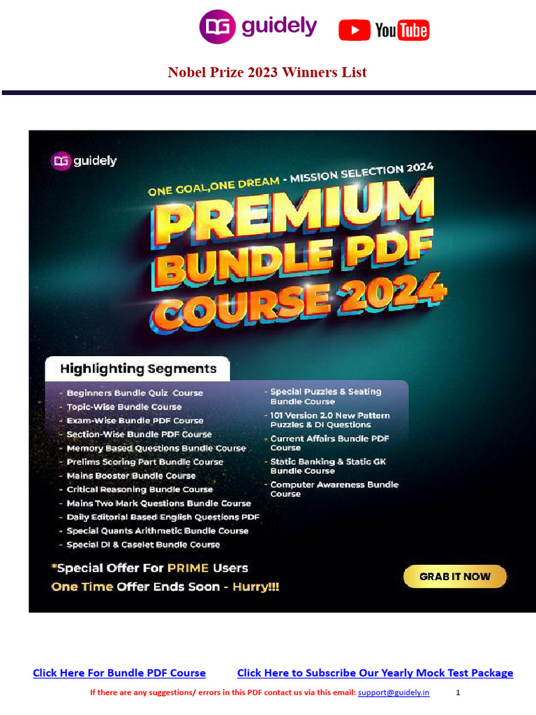 Nobel Prize | PDF | Nobel Prize