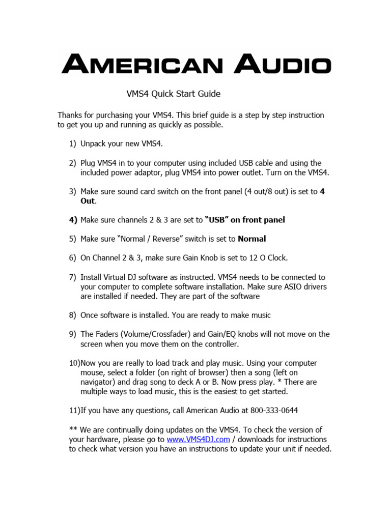 VMS4 Quick Start Guide | PDF