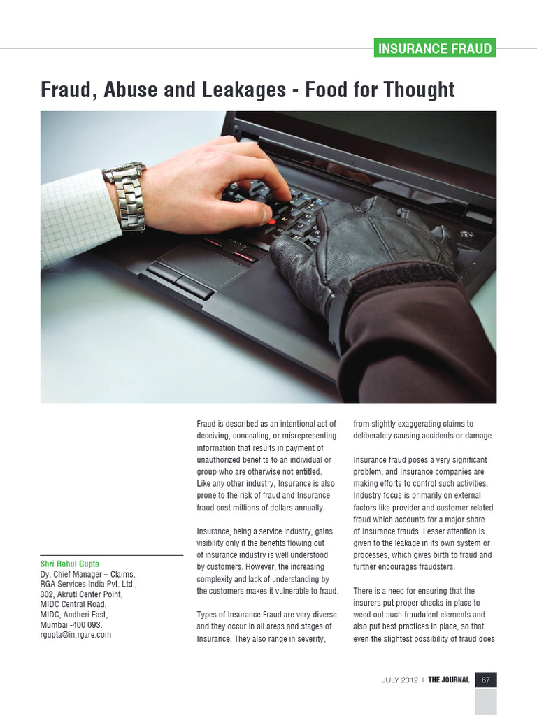 Fraud, Abuse and Leakage | PDF | Insurance | Fraud