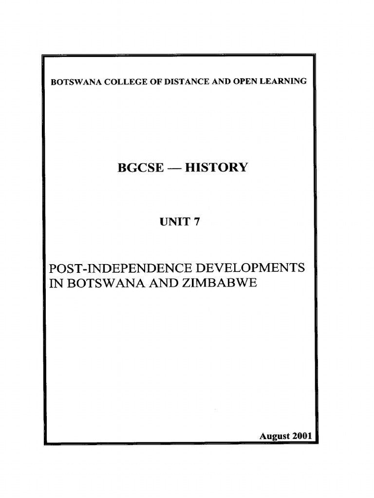 BGCSE History Unit7 001 | PDF