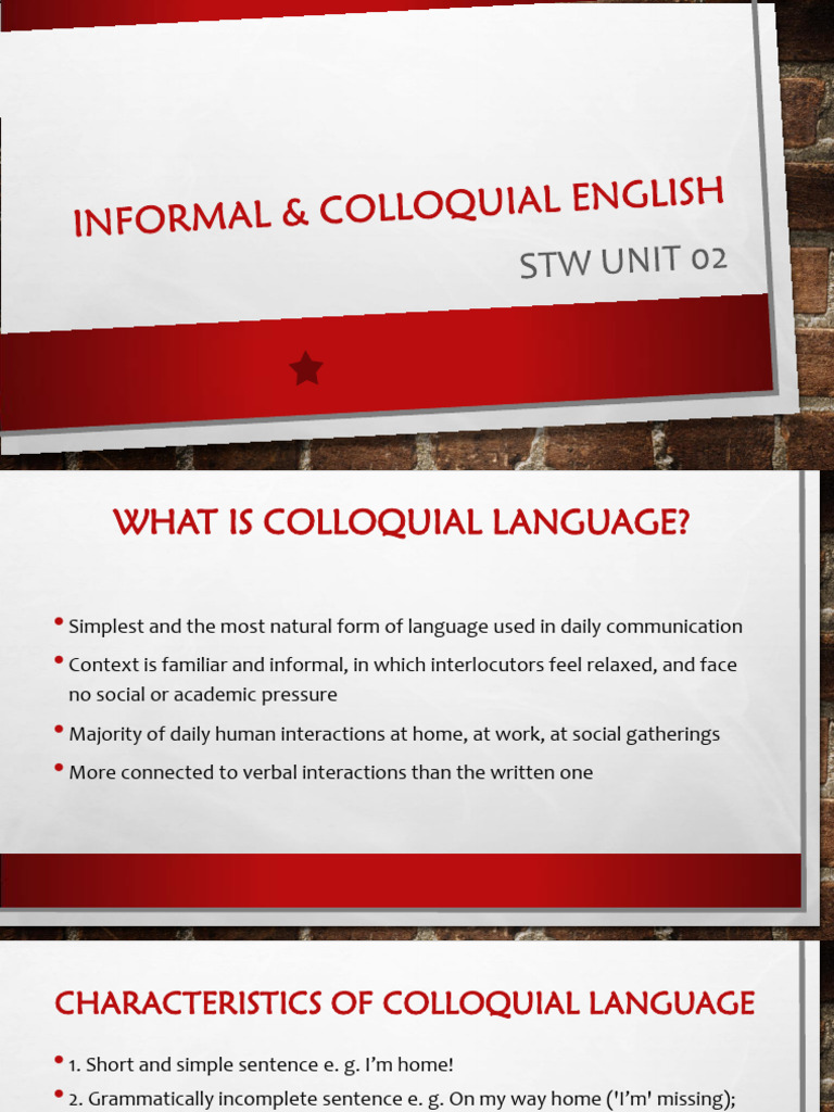 STW_2_Informal_Colloquial_English (1) | PDF | English Language ...