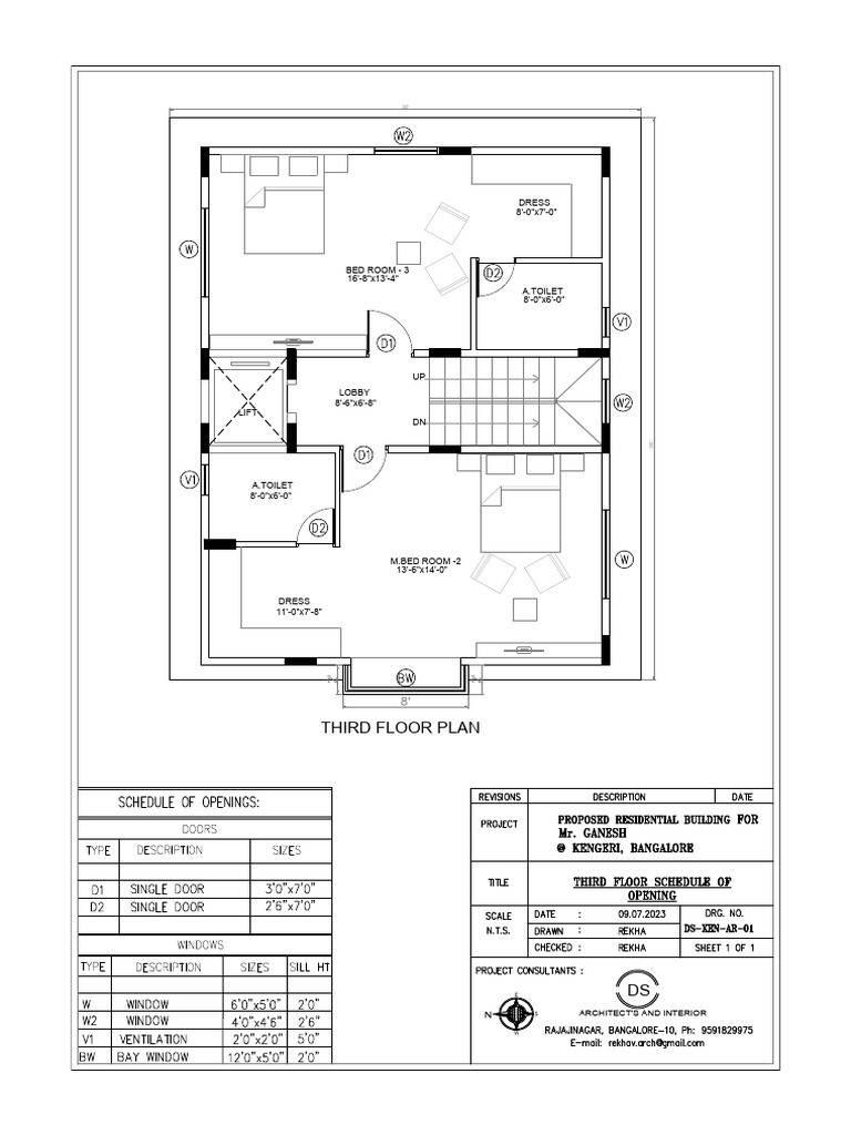 Third Floor Plan Schedule of Opening | PDF