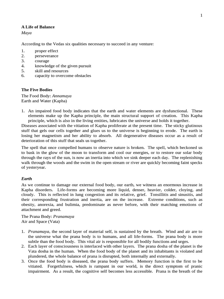 A Life of Balance | PDF