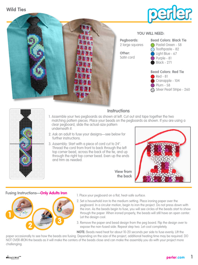 Perler Project Guide Wild Ties | PDF | Bead | Crafts