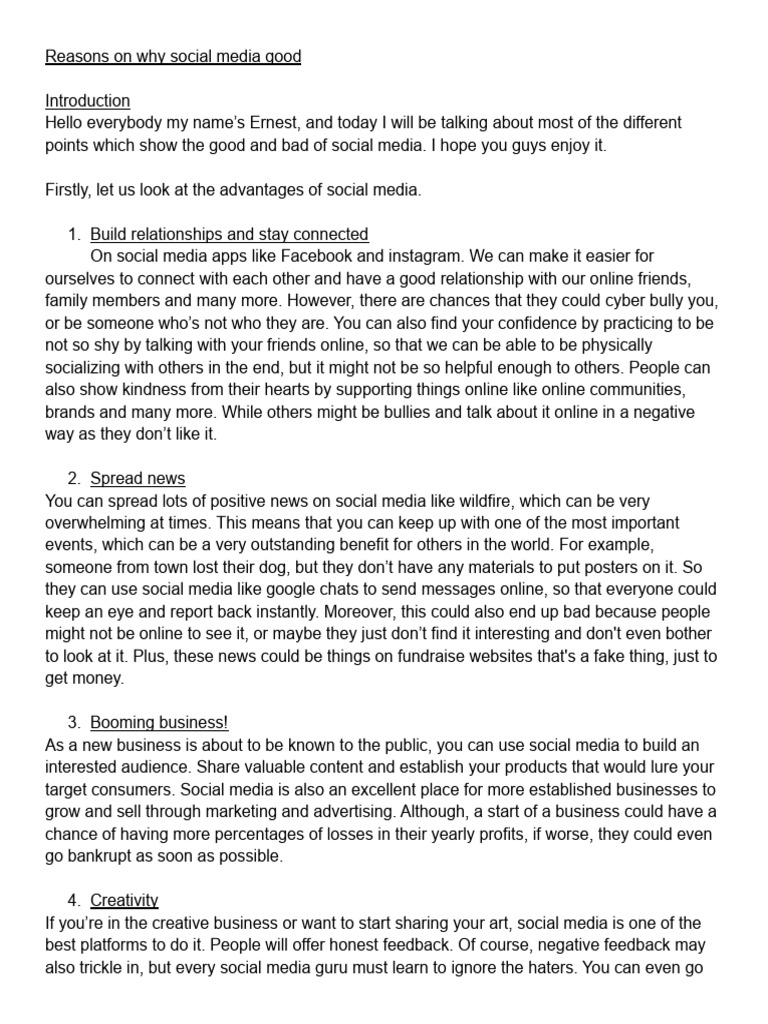 Debate On How Social Media Is Good and Bad | PDF | Social Media ...