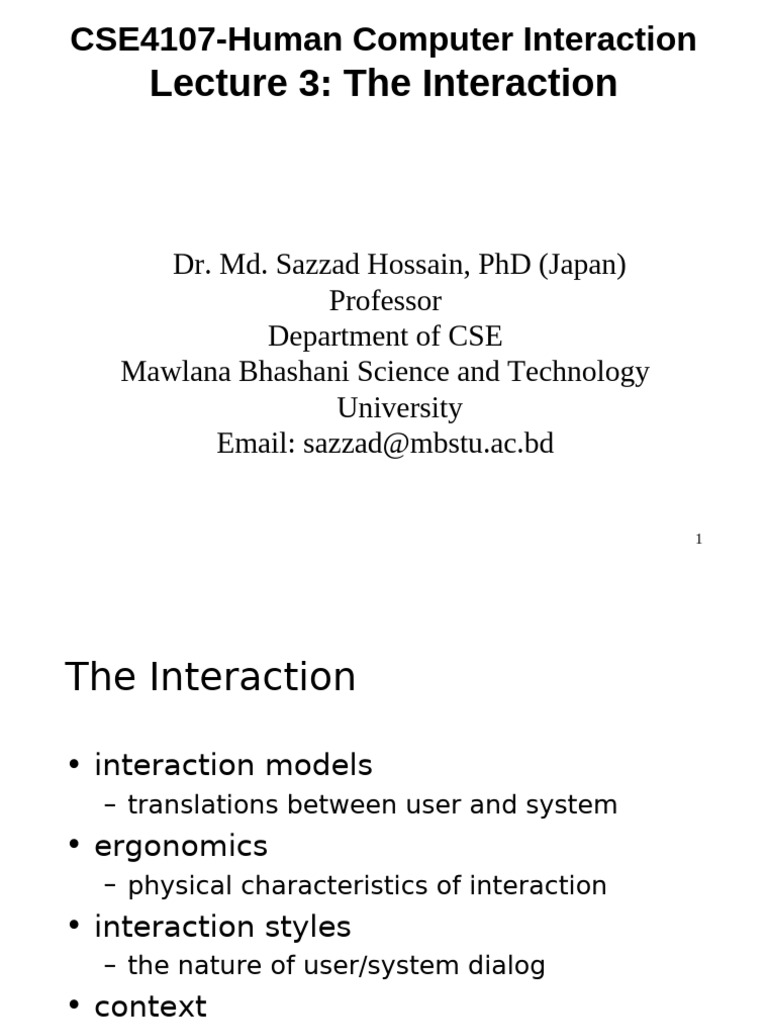 Lecture 3 - Interaction | PDF | Window (Computing) | Menu (Computing)