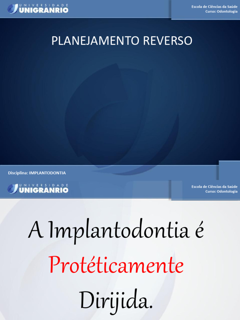 Aula de Planejamento Reverso | PDF | Odontologia | Especialidades médicas