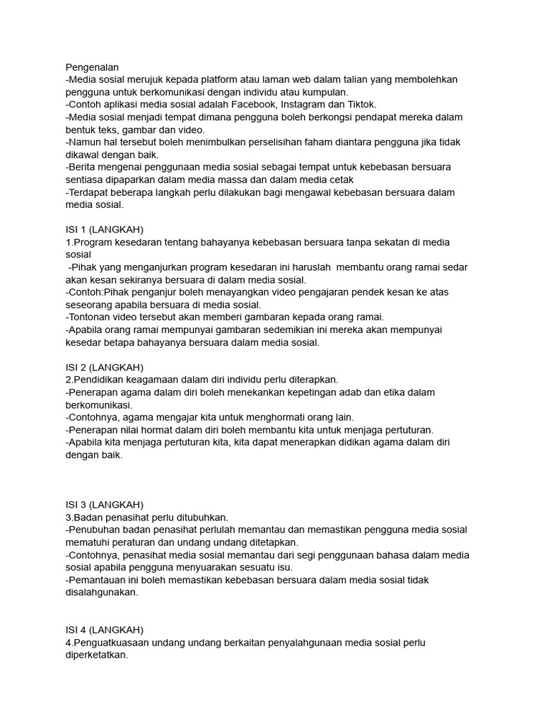 Kebebasan Bersuara Dalam Media Sosial - Langkah | PDF