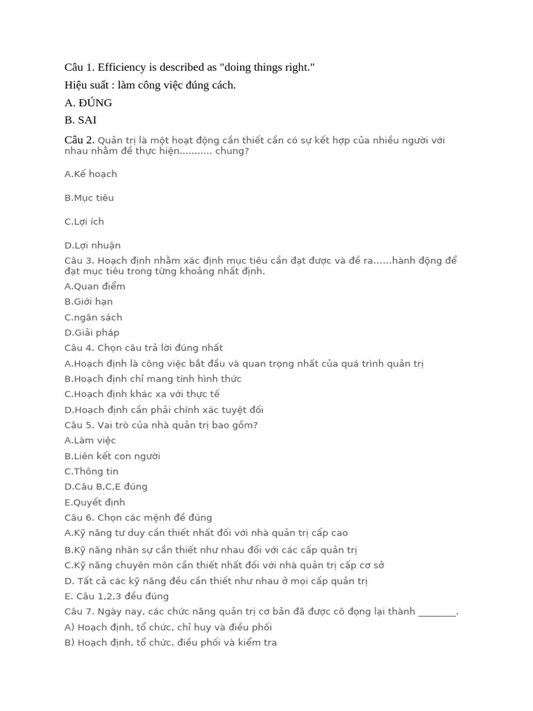 Trắc Nghiệm Topic 1A | PDF