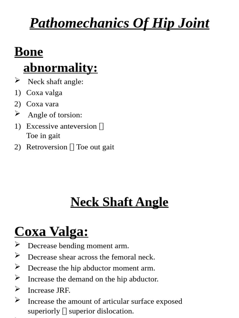 Pathomechanics of Hip Joint | PDF | Hip | Anatomical Terms Of Motion