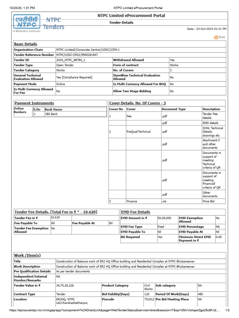 NTPC Limited eProcurement Portal | PDF | Business