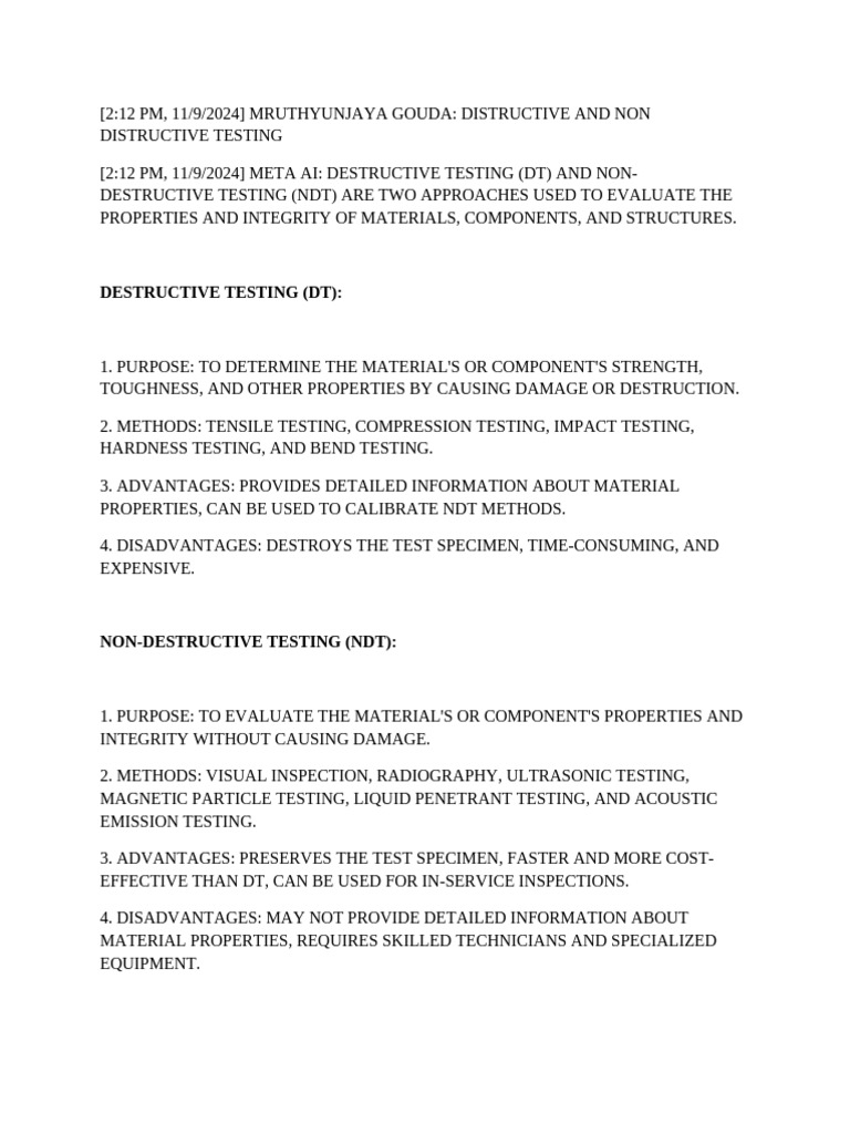 Distructive And Non Distructive Testing Pdf Nondestructive Testing Thermography