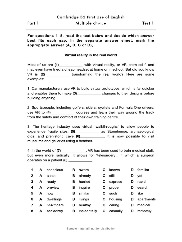 Cambridge b2 Use of English Book 2 - No Answers | PDF