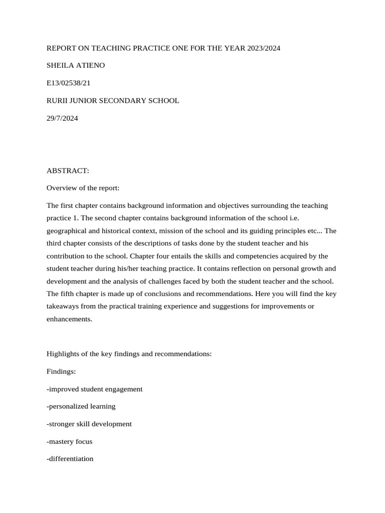 SHEILA ATIENO | PDF | Learning | Teachers