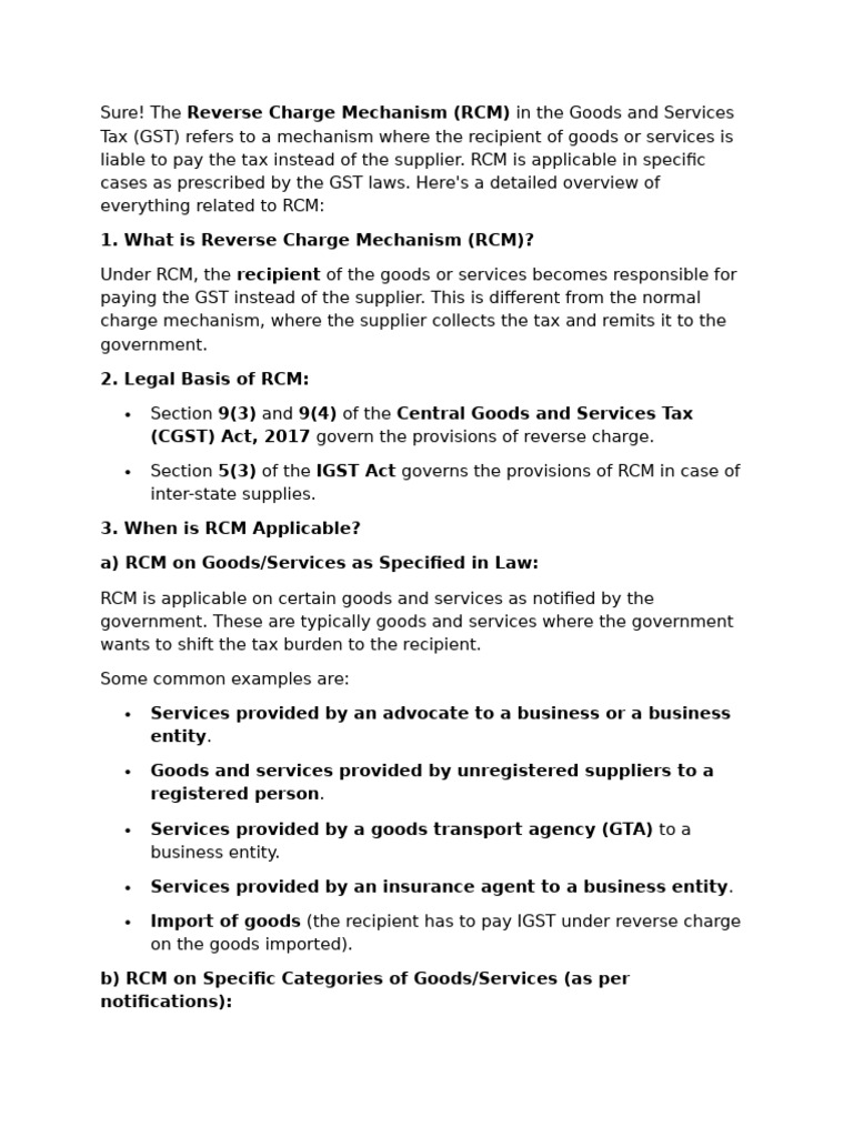 RCM brief | PDF | Taxes | Government Finances